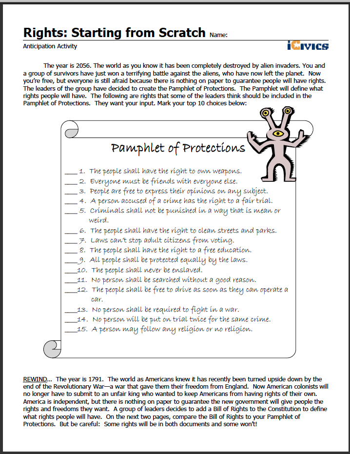 Do You Have a Right? iCivics asks kids to master the Bill of Rights ...