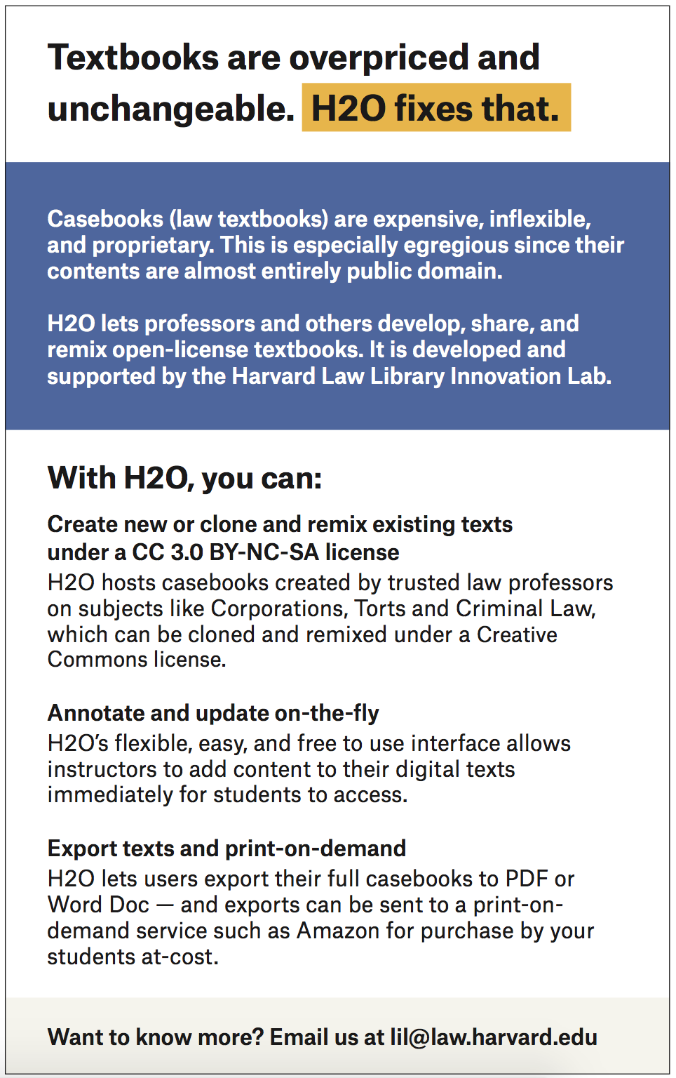 H2O: Free, Open Casebooks for all. | Easily make open, shareable, remix ...
