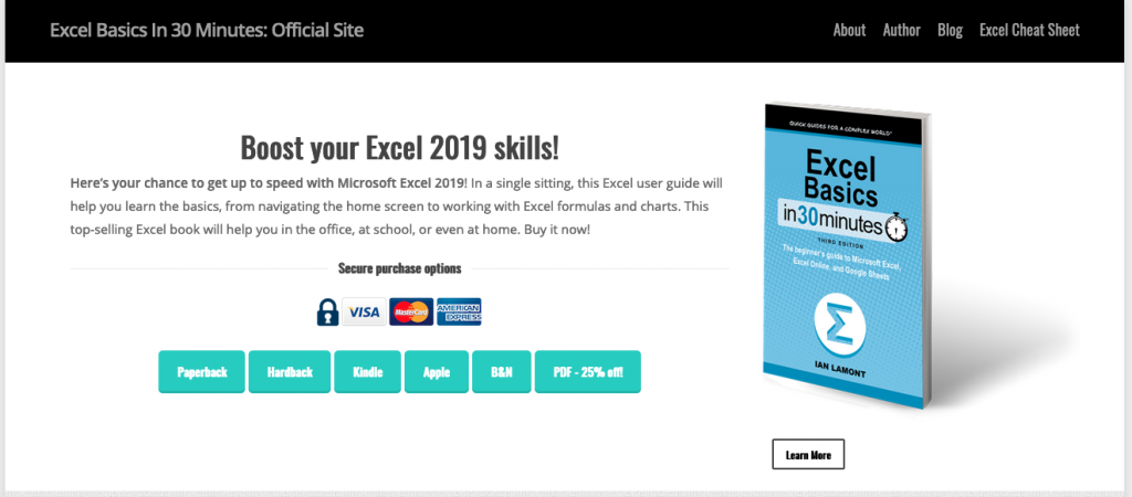 Updated my Excel Basics book for Excel 2019 | Ipso Facto